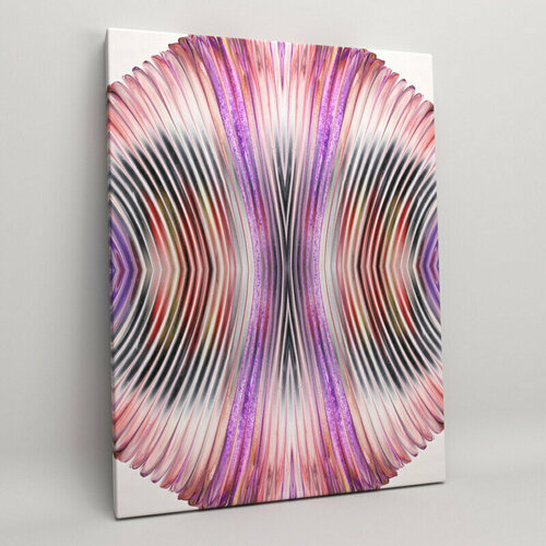 Картина на холсте (интерьерный постер) "Абстракция динамические волны", с деревянным подрамником, размер 45x60 см