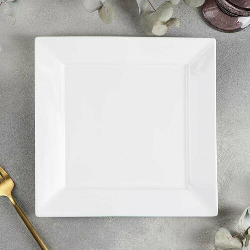 Тарелка фарфоровая квадратная Wilmax Stella, 25×25 см, цвет белый (комплект из 2 шт)