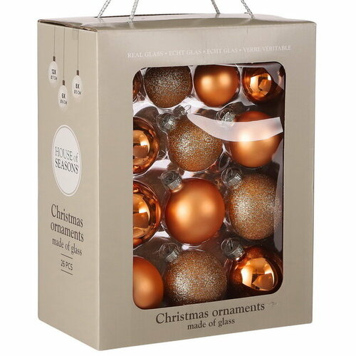 Christmas Deluxe Набор стеклянных шаров Blanchett - Peach Tenderness 5-7 см, 26 шт 86777