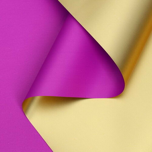 Пленка для цветов "Пленка с золотом", цвет фиолетовый, 58 см x 5 м