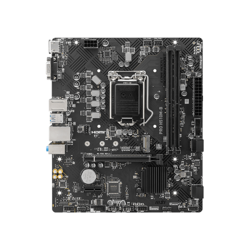 MSI Материнская плата Socket1200 MSI PRO H510M-B (iH470, 2xDDR4, M.2, SATA III, PCI-E, D-Sub, HDMI, 1Гбит LAN, USB3.2, mATX) (ret)