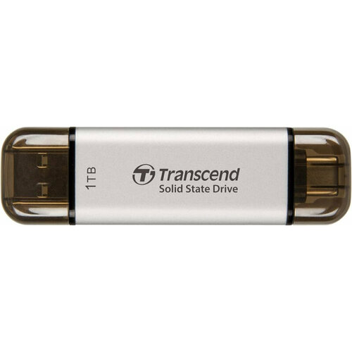 Внешний накопитель SSD Transcend TS1TESD310S 1TB USB-C/A 3.2 Gen 2 Серебряный (TS1TESD310S)