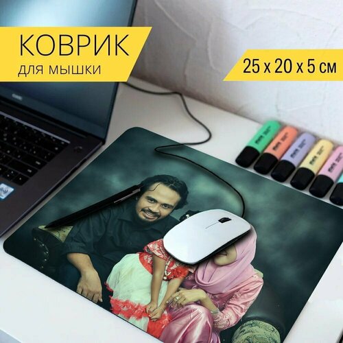 Коврик для мыши с принтом "Семейные фотографии, индонезия, индонезийские женщины" 25x20см.