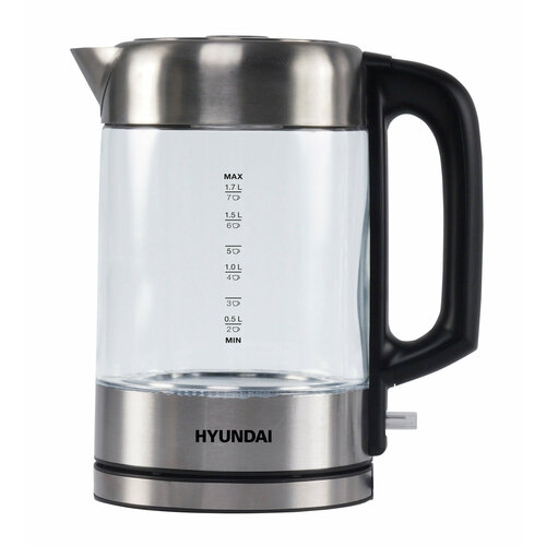 Чайник Hyundai HYK-G6405 черный/серебристый