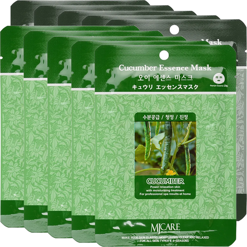 Маска для лица тканевая с экстрактом огурца Mijin Cucumber Essence Mask, 23 г - 10 шт