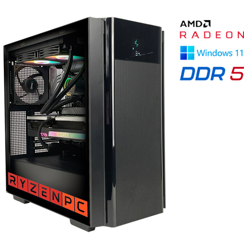 Настольный компьютер RyzenPC GAME 83510307 (AMD Ryzen 5 7600 3.8 ГГц, AMD B650, 64 DDR5, SSD: 2000 Гб, HDD: 1000 Гб, AMD Radeon RX 6700 XT 12 Гб, WI-FI, Без привода, 750 Вт, Deepcool CH510 Mesh Digital, Windows 11 Home)