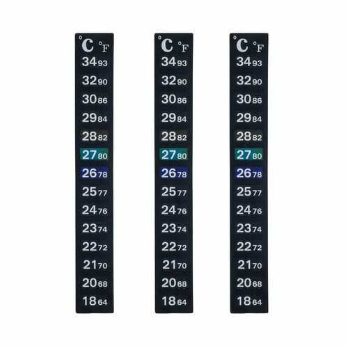 Термометр наклейка LCD полоска, от 18 до 34C, размер 2х13 см (3 шт.)