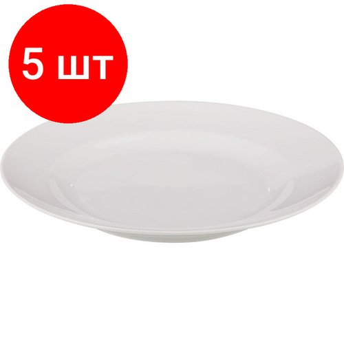 Комплект 5 штук, Тарелка десертная 170мм фарфор белая (4С0289)