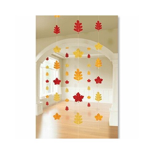 Гирлянда вертикальная занавес "Осенние листья для праздника", 210 см, 6 шт