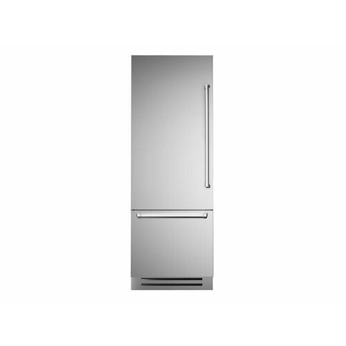 Встраиваемый холодильник/морозильник Bertazzoni со стальными фасадами, петли слева, шириной 75см Нержавеющая сталь