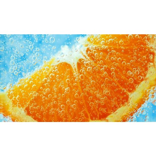 Картина на холсте 110x60 LinxOne "Долька еда фрукты апельсин" интерьерная для дома / на стену / на кухню / с подрамником