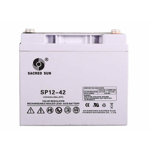 Аккумулятор свинцово-кислотный 12V 42Ah Sacred Sun SP12-42 батарея для ИБП и дома, аварийного питания, систем видео-наблюдения и пожарной сигнализации
