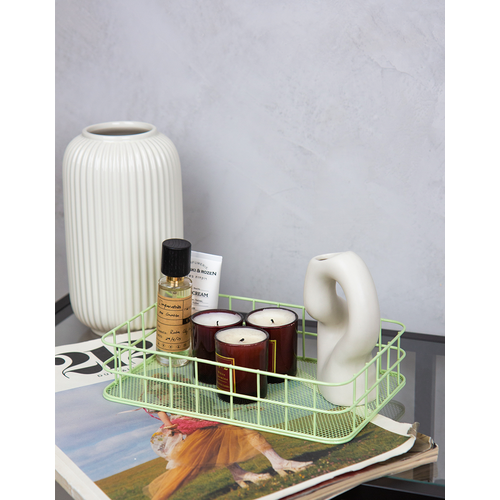 Корзинка для хранения металлическая, корзина-органайзер для косметики и мелочей ванну, кухню, зеленый