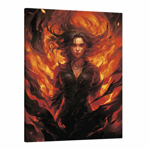 Интерьерная картина 50х70 "Ведьма в пламени"