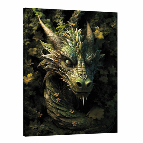Интерьерная картина 50х70 "Тайны зеленого дракона"