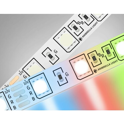 Светодиодная лента 5050 60Led /14.4W m/ 12V IP20 RGB 5m, 5000*10*1.87mm