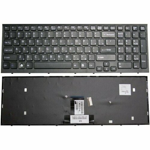Клавиатура для ноутбука Sony Vaio VPCEB1C5E черная с черной рамкой