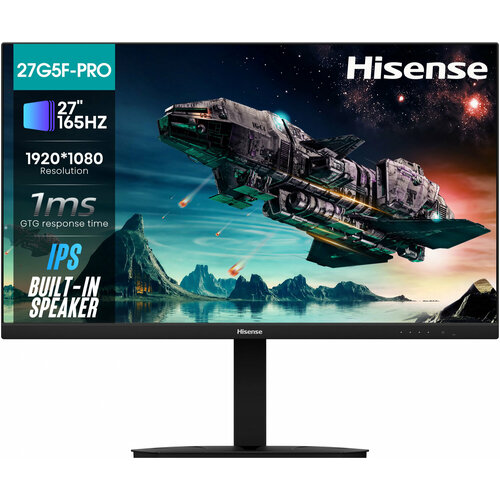 HISENSE Монитор Hisense 27" 27G5F-PRO черный IPS LED 2ms 16:9 HDMI 1000:1 250cd 178гр/178гр 1920x1080 144Hz DP FHD