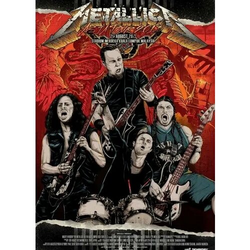 Плакат, постер группа музыкальная Metallica на холсте, размер 30х42см
