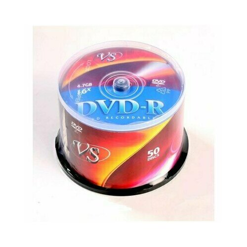 Диск DVD-R VS 4.7 Gb 16x (50 штук в упаковке Cake Box), 166398
