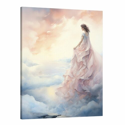 Интерьерная картина 50х70 "Женщина в облаках"