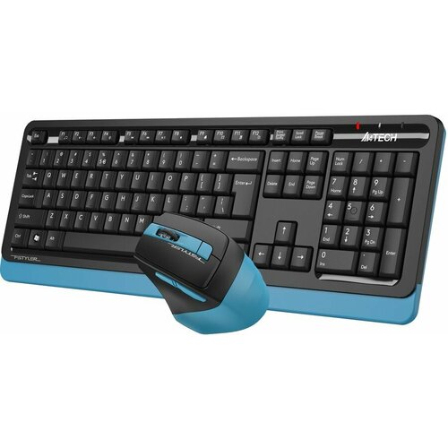 Комплект (клавиатура+мышь) A4TECH Fstyler FG1035, USB, беспроводной, черный [fg1035 navy blue]