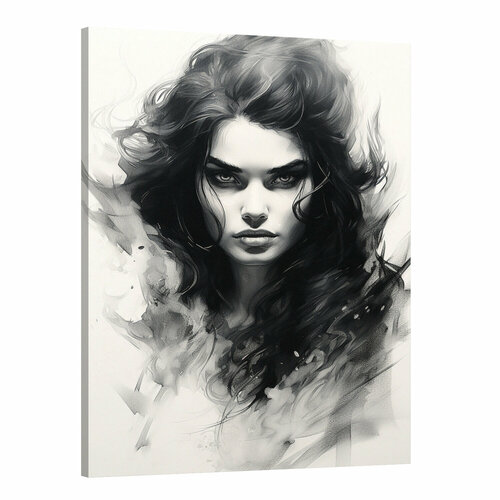 Интерьерная картина 50х70 "Страстная девушка с огненным взглядом"