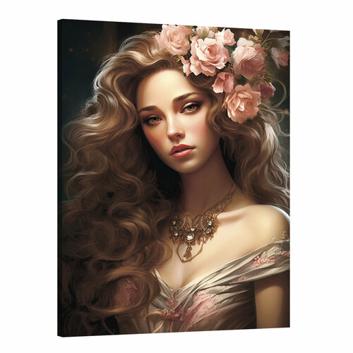 Интерьерная картина 50х70 "Принцесса с пышными волосами"