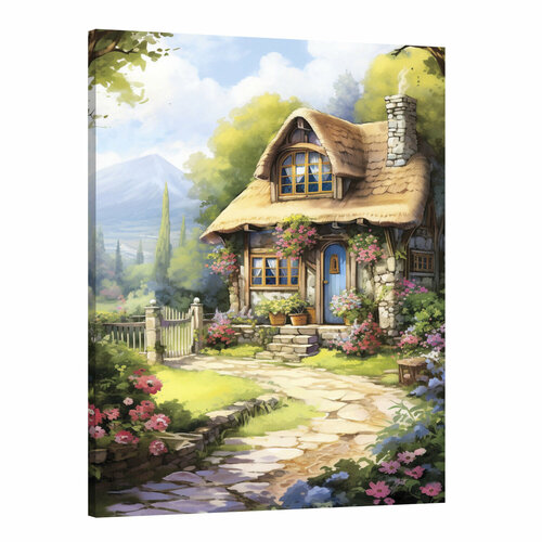 Интерьерная картина 50х70 "Деревенский домик"