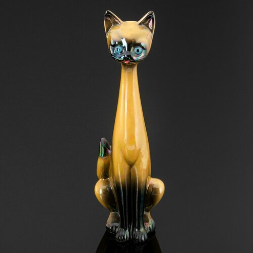 Статуэтка "Сиамская кошка", Jema, фаянс, роспись, люстр, Нидерланды, 1950-1960 гг.