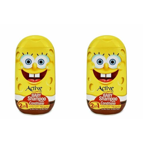 Active Детский шампунь и кондиционер 2в1 Sponge Bob, 280 мл, 2 шт