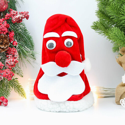 Рождественский колпак Деда Мороза танцующий и музыкальный 25 см 2013122