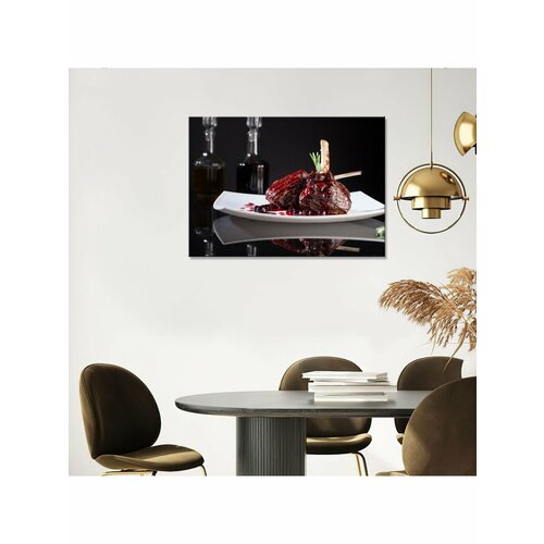 Картина на холсте с подрамником красивое блюдо из мяса 4 20х30