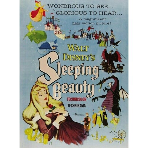 Плакат, постер на бумаге Спящая красавица (Sleeping Beauty), Клайд Джероними. Размер 60 х 84 см
