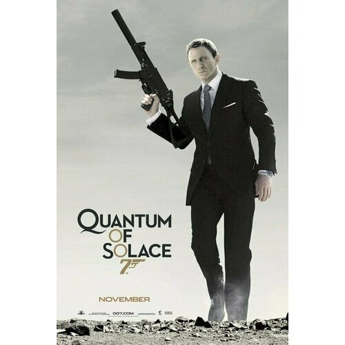 Плакат, постер на бумаге Джеймс Бонд 22-Квант милосердия (Quantum of Solace), Марк Форстер. Размер 21 х 30 см