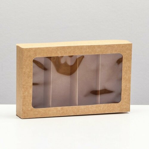 Коробка для макарун, с ложементом, крафт 26,5 х 16,5 х 5,5 см