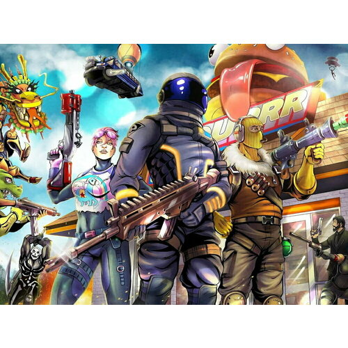 Плакат, постер на бумаге Fortnite/Фортнайт/игровые/игра/компьютерные герои персонажи. Размер 30 х 42 см