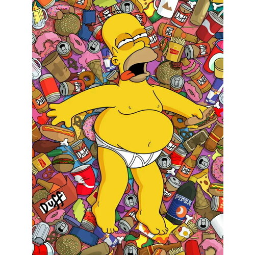 Плакат, постер на бумаге Simpsons/Гомер Симпсон/комиксы/мультфильмы. Размер 21 х 30 см