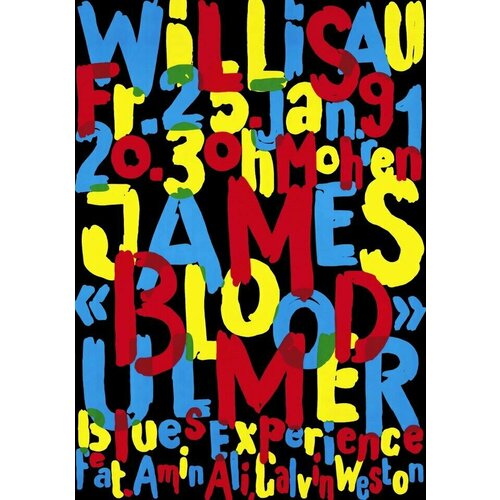 Плакат, постер на бумаге Niklaus Troxler-James Blood Ulmer/Никлаус Трокслер-Джеймс Блад Улмер. Размер 30 х 42 см