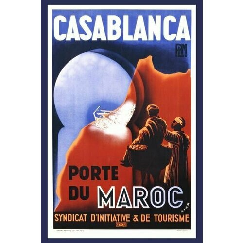 Плакат, постер на холсте иностранный Casablanca. Poster by Xima. Размер 60 х 84 см