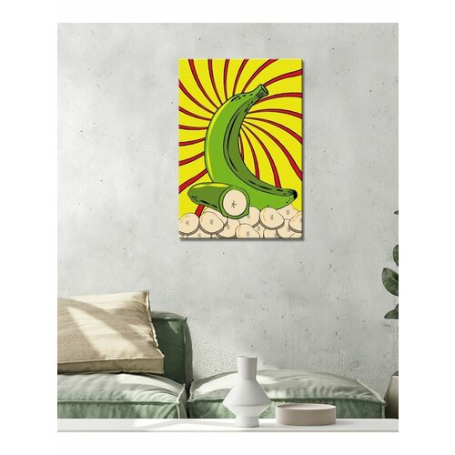 Картина на холсте с подрамником Зеленый банан 60х80
