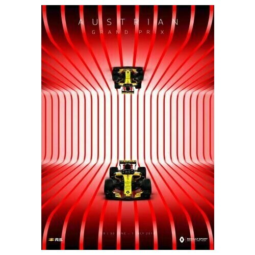 Плакат, постер на холсте Renault-Austrian Grand Prix-Рено-Гран-при Австрии. Размер 21 х 30 см