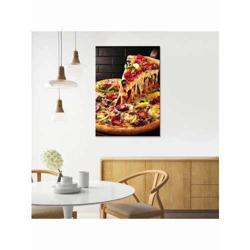 Картина на холсте с подрамником Аппетитная пицца11 20х30