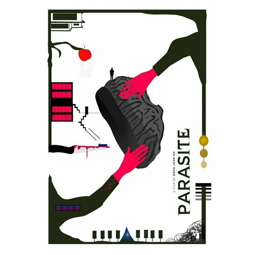 Плакат, постер на бумаге Паразиты (Parasite), Пон Джун-хо. Размер 60 х 84 см