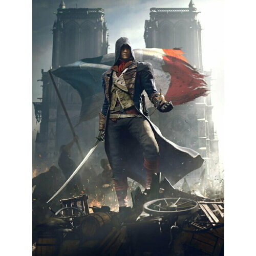Плакат, постер на холсте Assassins Creed/Кредо Ассасина/искусство/арт/абстракция/творчество. Размер 42 х 60 см