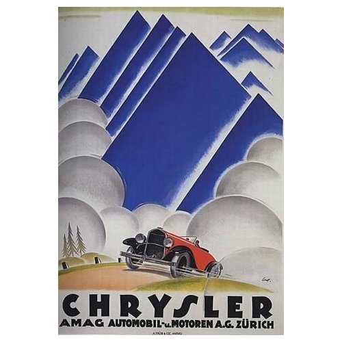 Плакат, постер на бумаге Chrysler 1920 s-Крайслер 1920х. Размер 30 х 42 см