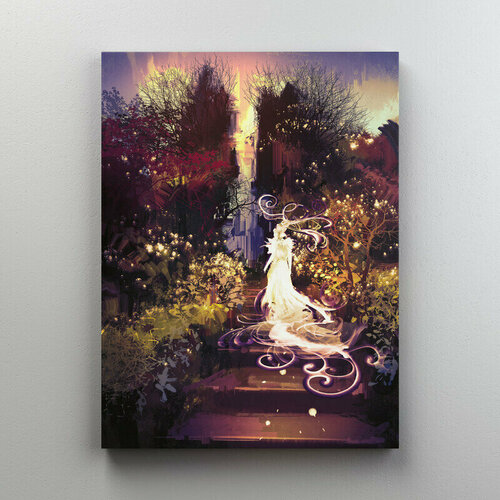 Интерьерная картина на холсте "Богиня в красивом саду" размер 45x60 см