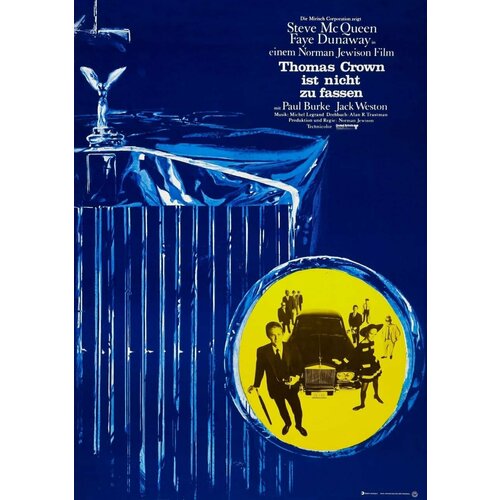 Плакат, постер на холсте Афера Томаса Крауна (The Thomas Crown Affair, 1968г). Размер 21 х 30 см