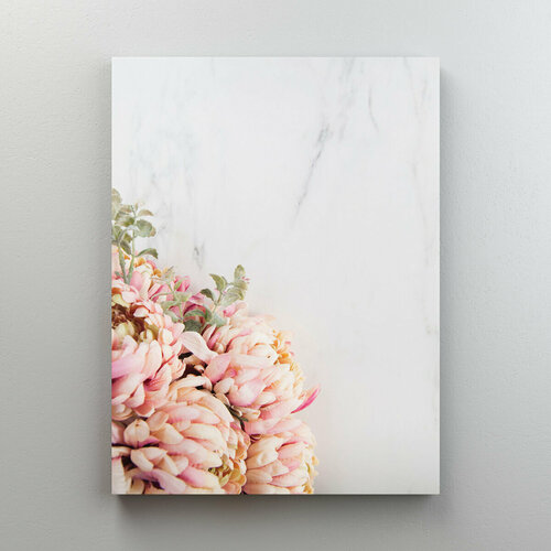 Интерьерная картина на холсте "Нежный розовый букет" растения, размер 30x40 см