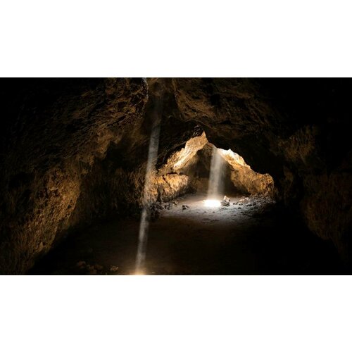 Картина на холсте 60x110 Альянс Лес "Природа пещера" на подрамнике / интерьер/ декор
